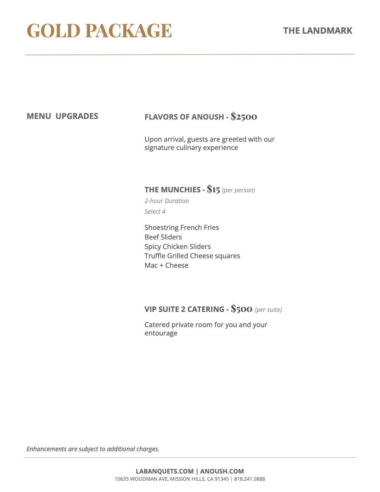 Experiences | Anoush Landmark