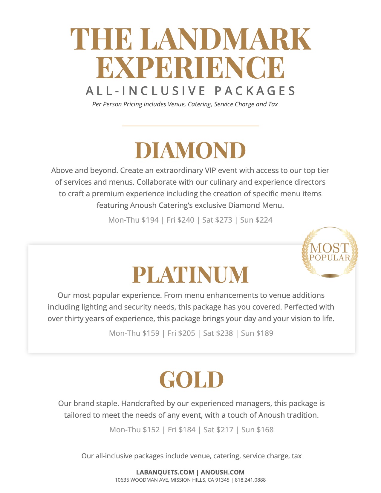 Experiences | Anoush Landmark